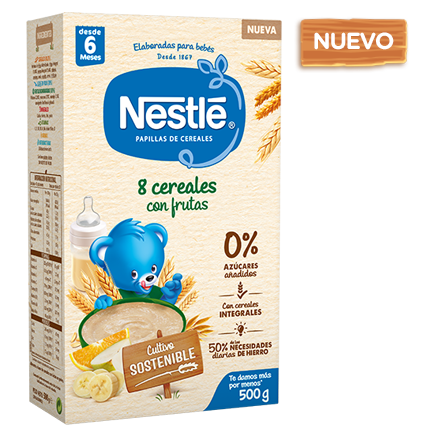 Papilla para bebés Nestlé 8 Cereales con Frutas | Nestlé Bebé