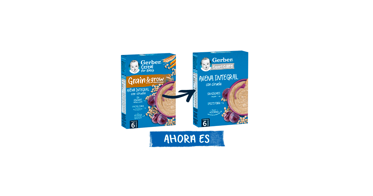 Papilla de cereales para bebés GERBER Avena con Ciruela | Nestlé Bebé